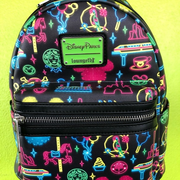 Disney | Bags | New Disney Attractions Neon Loungefly Backpack | Poshmark